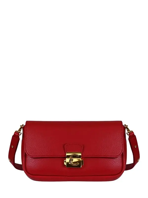 COCCINELLE Leather Shoulder Bag With Flap Closure - Red