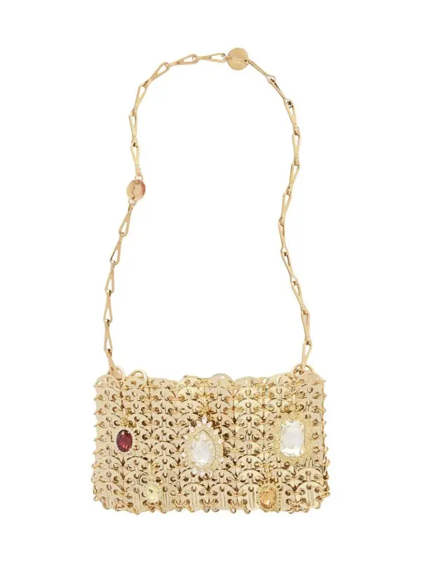 Rabanne Crystal-embellished Chainmail Shoulder Bag - Nude