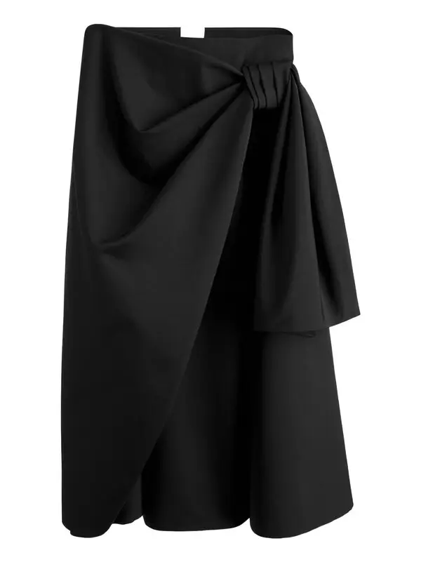 Dior Mid-length Draped Skirt - Black