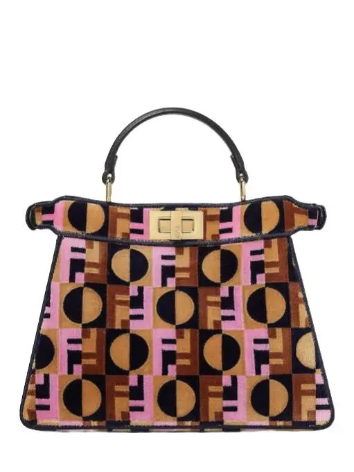 Fendi Peekaboo Iseeu Small Dots Tapestry-effect Fabric Bag - Multicolor