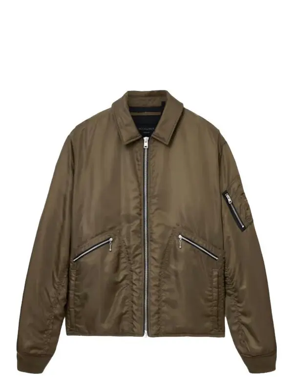 ALLSAINTS Fallon Zip-detail Bomber Jacket - Khaki Brown