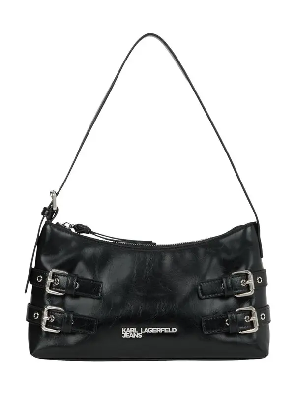 Karl Lagerfeld Buckle-detail Shoulder Bag - Black