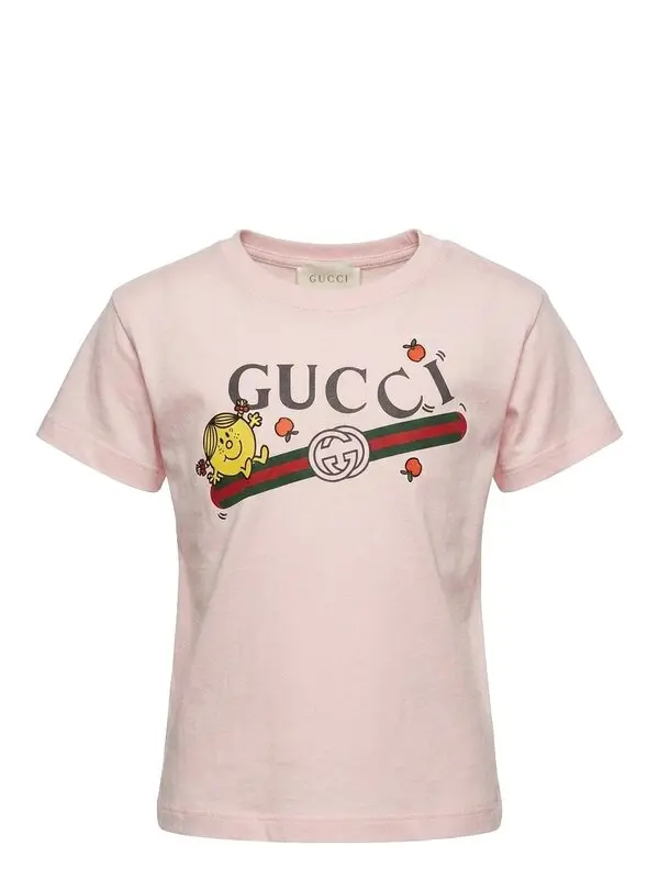 Gucci Cotton T-shirt With Character Print - Light Pink