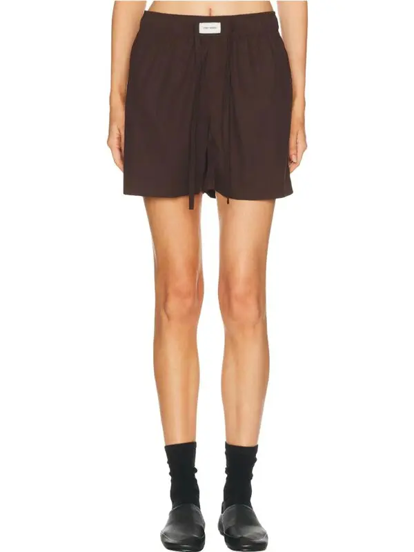 ENTIRE STUDIOS Drawstring Poplin Shorts - Brunette