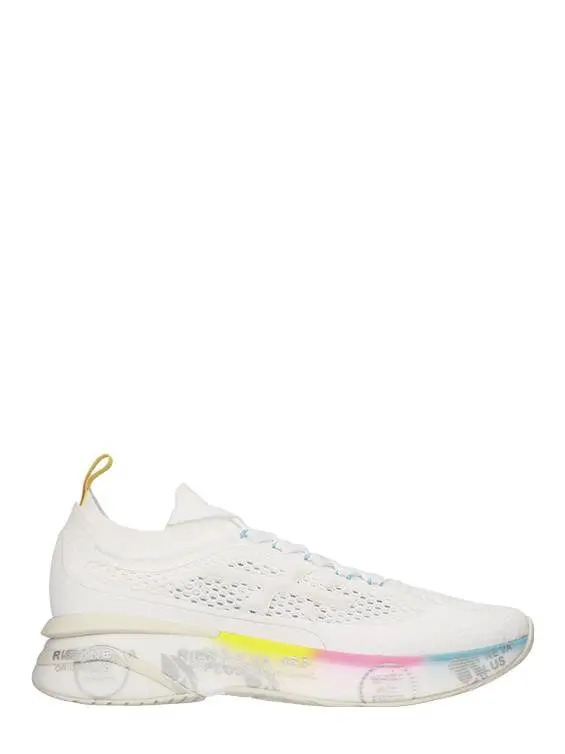 Premiata Round-toe Lace-up Sneakers - White