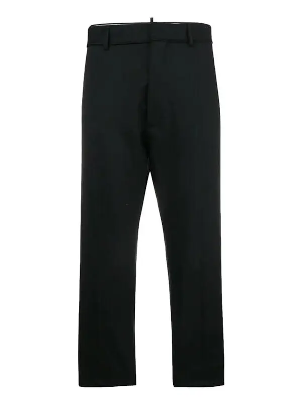 Dsquared2 High-waisted Striped Cropped Trousers - Black