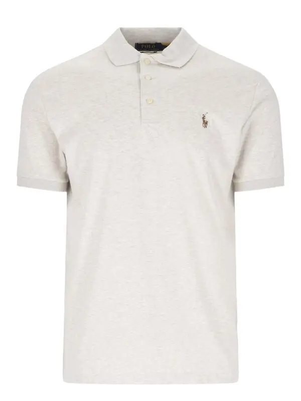 Polo Ralph Lauren Logo Embroidered Short-sleeved Polo Shirt - Grey