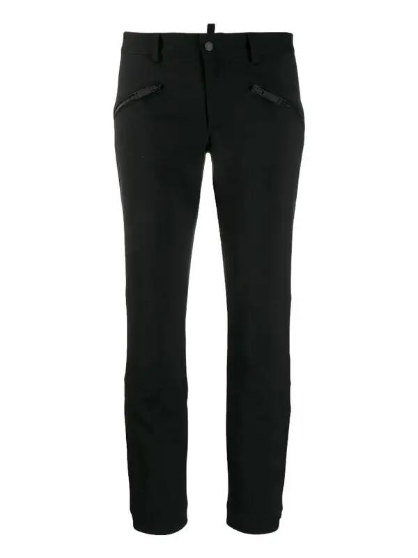 Dsquared2 Skinny Cropped Trousers With Zip Pockets - Black