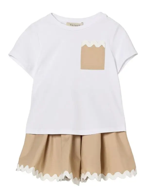 TWINSET Bow Embellished Skirt Set - White