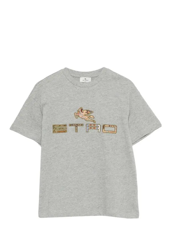 Etro Embroidered T-shirt - Gray