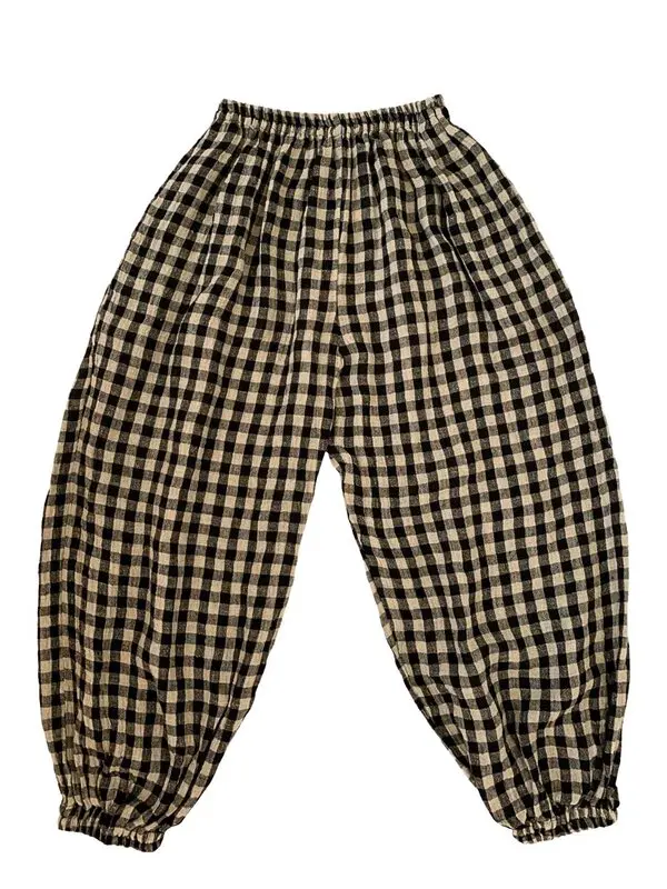 Pink Haley Vanessa Linen Gingham Balloon Pants - Black