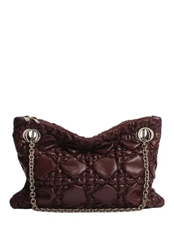 Dior Small Crunchy Bag - Wine Red