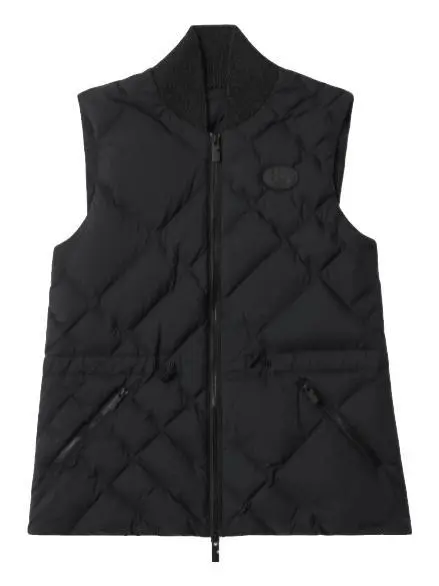 Burberry Quilted Padded Vest With Drawstring Waist - Black