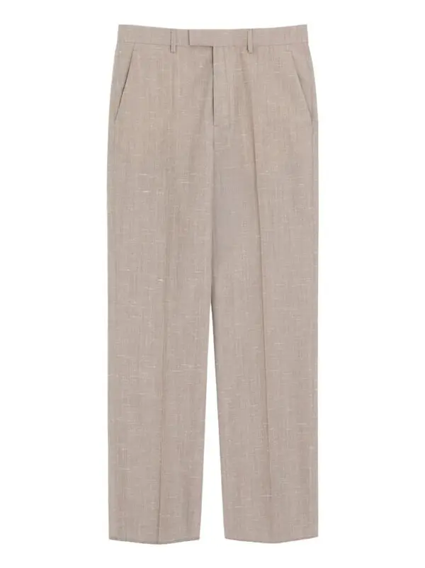 Valentino Garavani Boutonné Wool Trousers - Nude