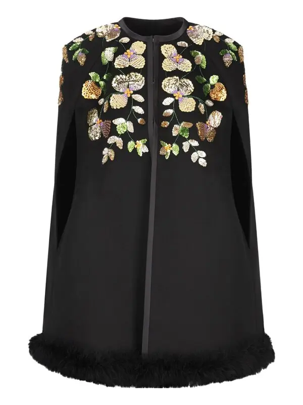 Valentino Garavani Embellished Gilet With Floral Motif - Black