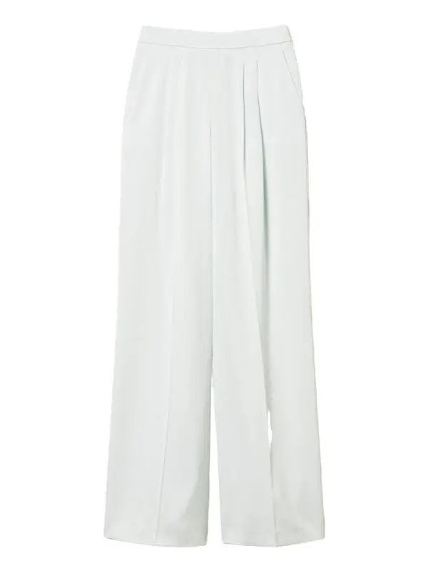 TWINSET Pleated Wide-leg Trousers - White
