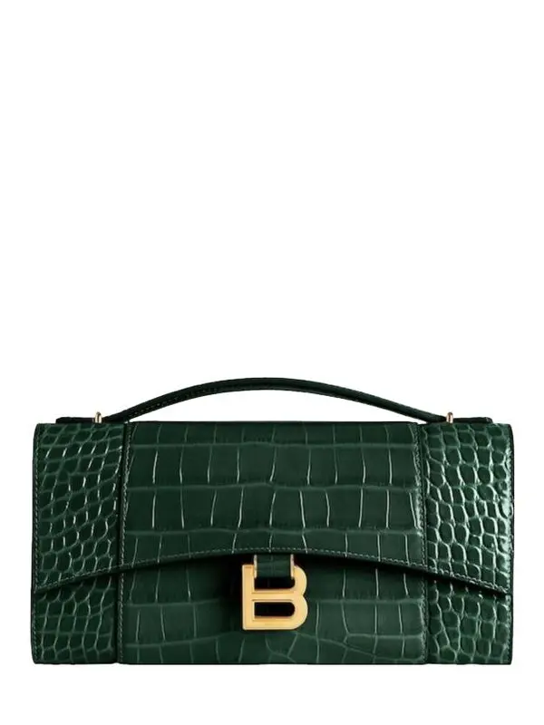 Balenciaga Hourglass Pochette With Chain - Forest Green
