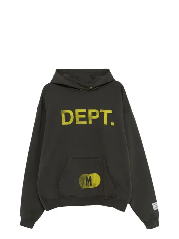 GALLERY DEPT. Logo Printed Long Sleeve Hoodie - Black