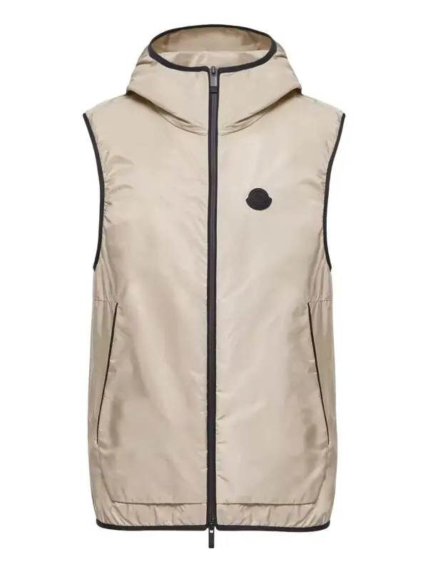 Moncler Moretan Hooded Vest - Light Beige