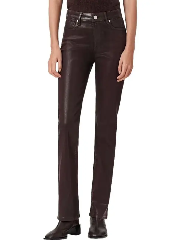 ALLSAINTS Haldan Coated Bootcut Jeans - Burgundy Red