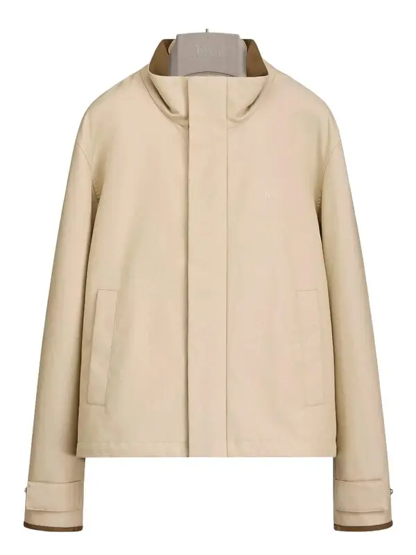 Dior Embroidered Stand-up Collar Jacket - Beige