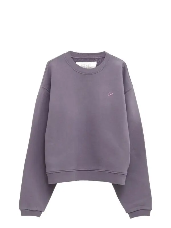 ERL Crew Neck Long-sleeved Sweatshirt With Ribbed Details - Gray