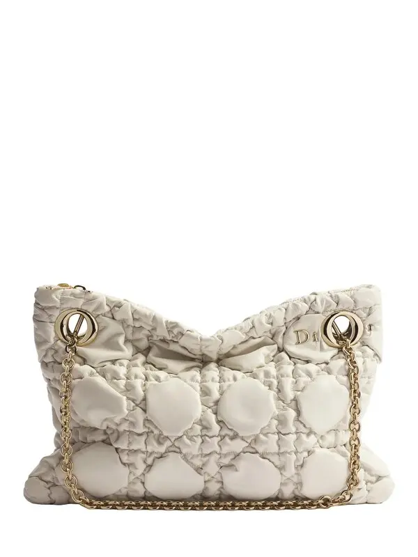 Dior Small Crunchy Bag - Latte