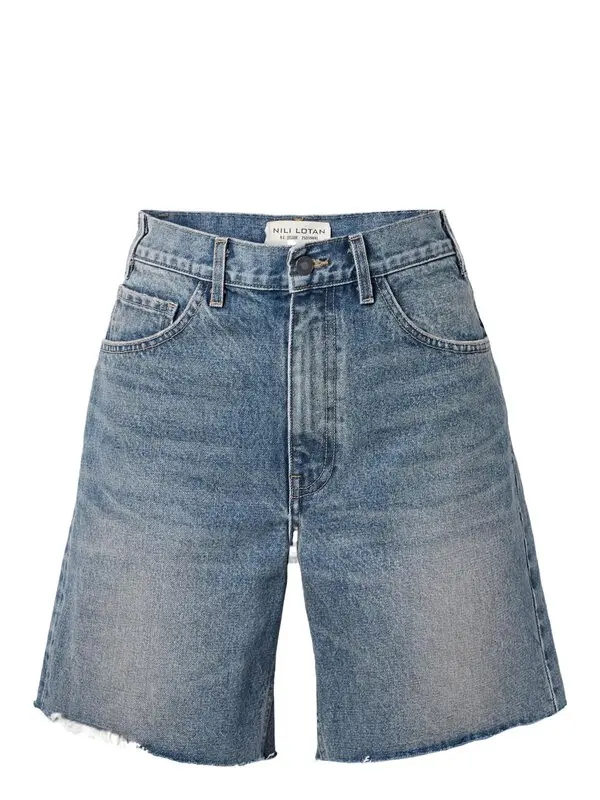 NILI LOTAN Russel High-waisted Denim Shorts - No