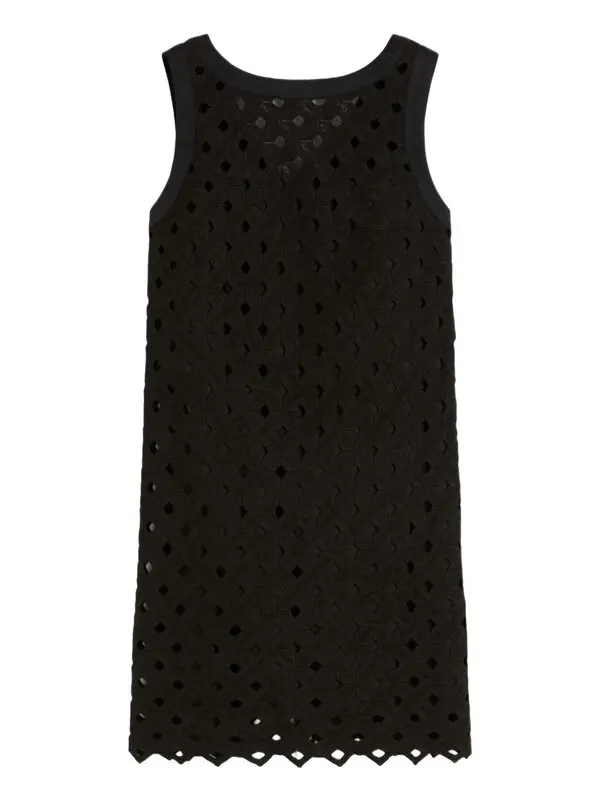 Max Mara Sleeveless Dress With Boat Neck And V-back - Black