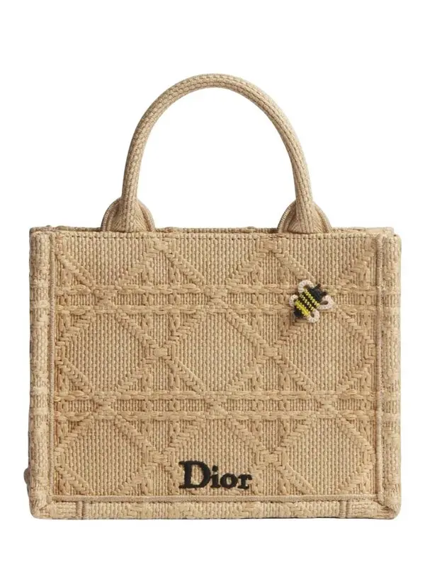 Dior Mini Book Tote Bag With Strap - Nude