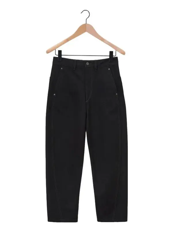 LEMAIRE Twisted High Waisted Cropped Leg Jeans - Black