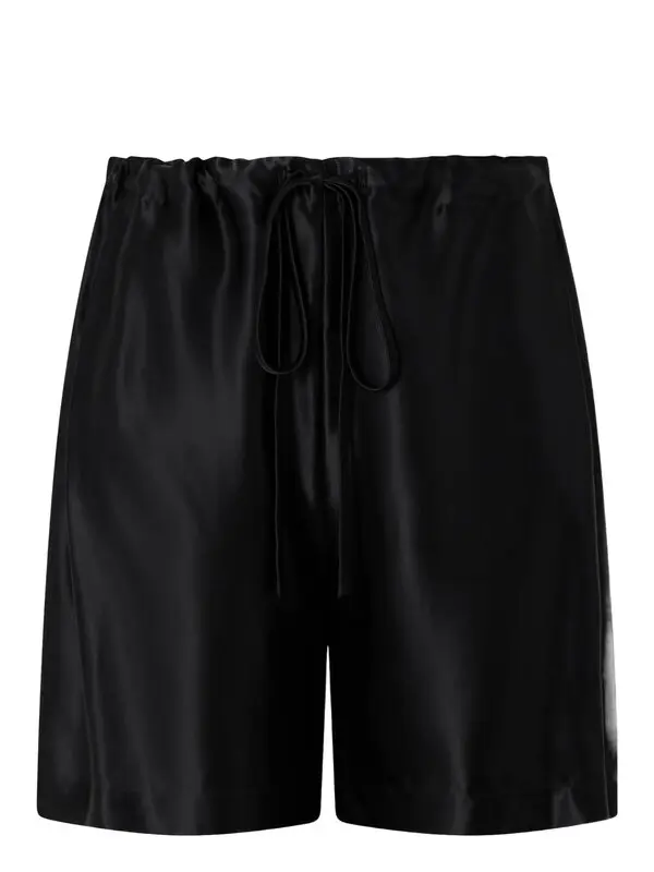Khaite Rohe Satin Shorts - Black