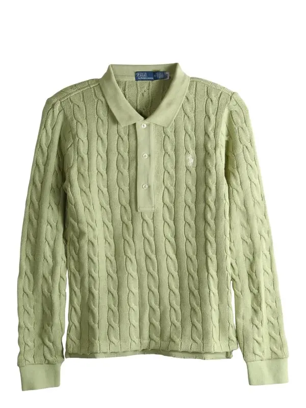 Polo Ralph Lauren Cable Knit Polo Jumper - Green