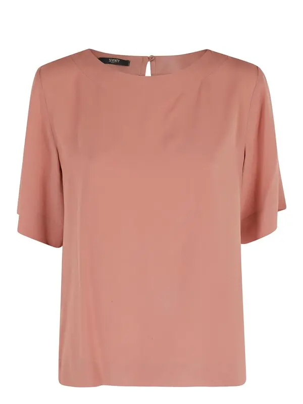 Seventy Short-sleeved Crewneck T-shirt With Open Back Detail - Nude