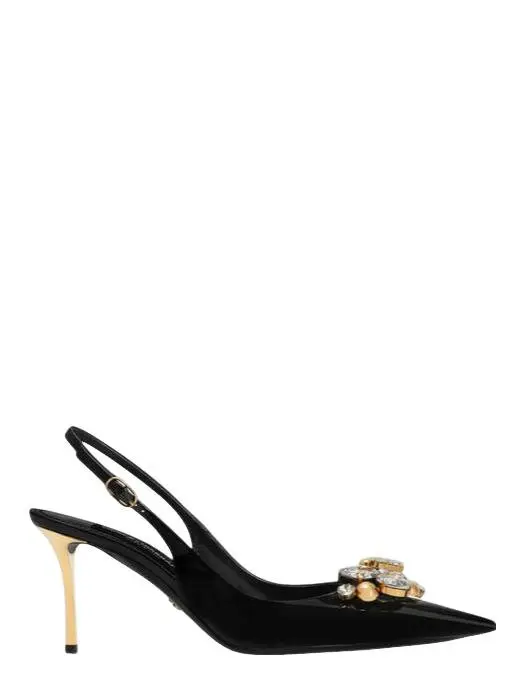 Dolce & Gabbana 75mm Crystal-embellished Slingback Pumps - Black