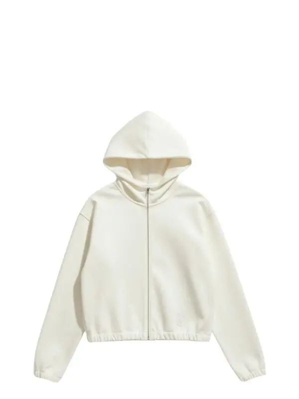 JIL SANDER Hooded Zip-up Sweatshirt - White