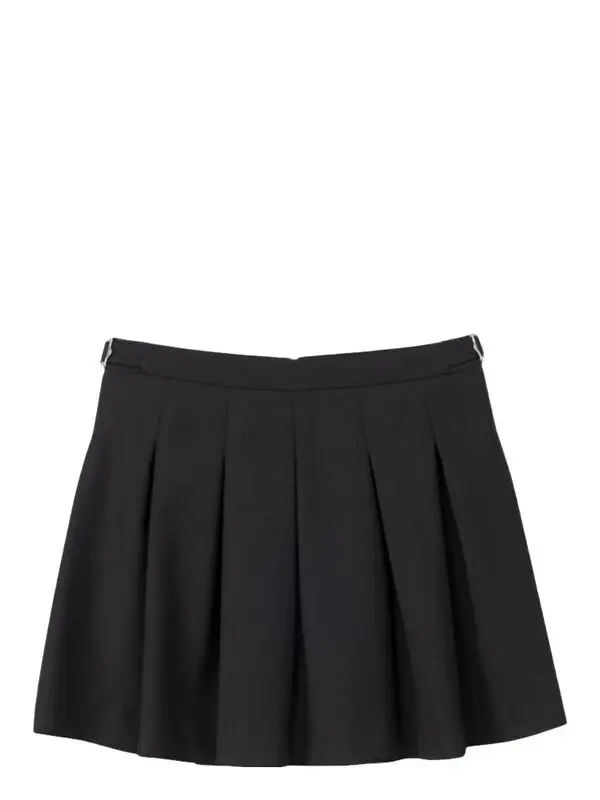 DUNST Buckle Pleated Mini Skirt - Black