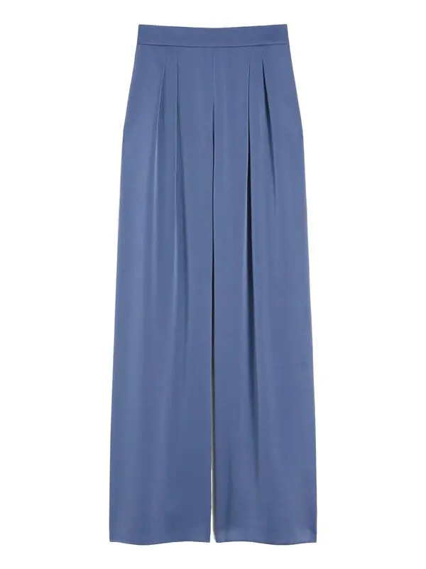 Max Mara Satin Wide-leg Track Pants - Aviation