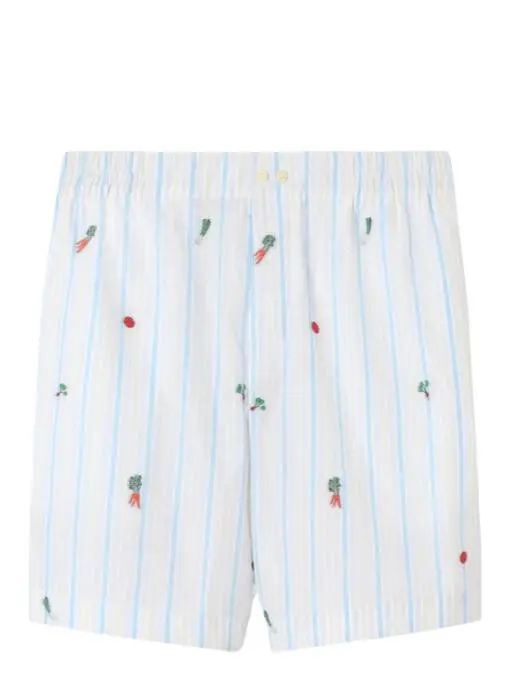 Jacquemus Elastic Waist Striped Shorts - Green