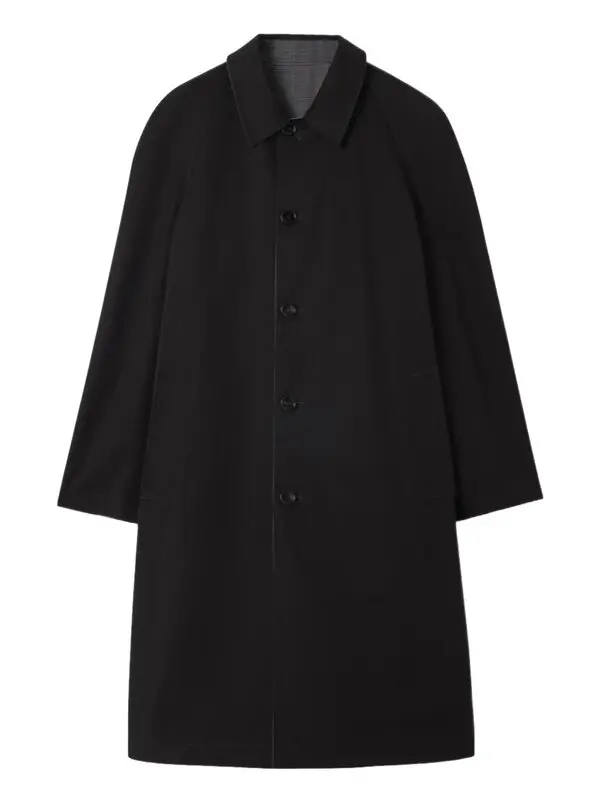Burberry Reversible Check Wool Car Coat - Outline Blue/granite Grey