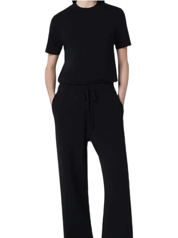 ENTIRE STUDIOS Ribbed Crew Neck Short-sleeved T-shirt - Black