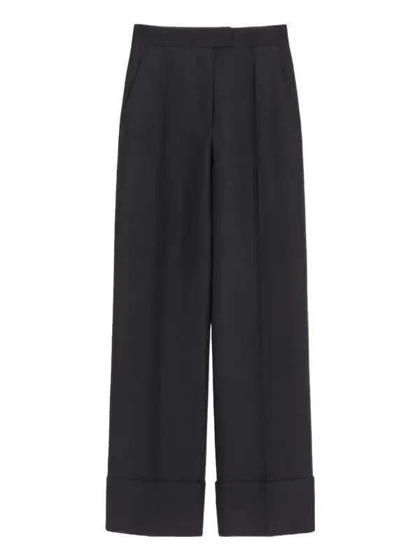 Valentino Garavani Tailored Trousers With Cuffed Hems - Black