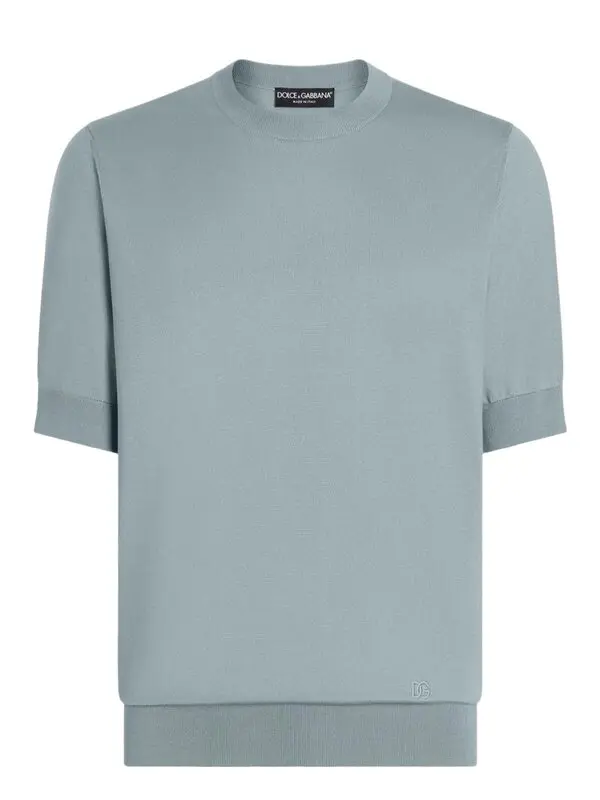 Dolce & Gabbana Logo-embroidered T-shirt - Blue