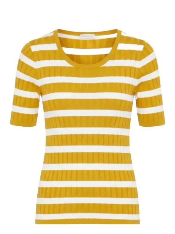 ROBERTO COLLINA Short-sleeved Knit Top - Yellow
