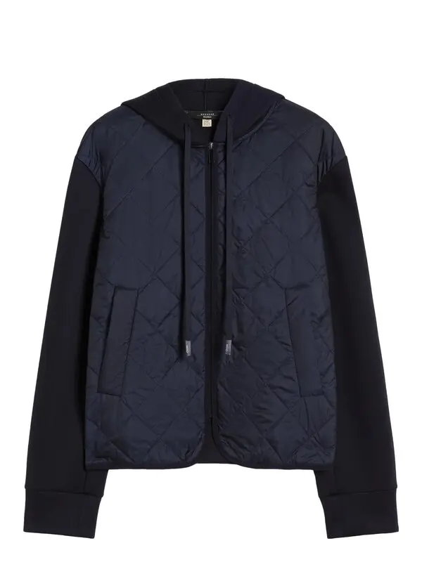 Max Mara Quilted Hooded Jacket - Navy Blue