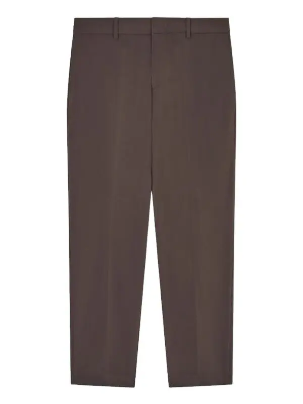 Emporio Armani Creased-front Relaxed Fit Trousers - Brown