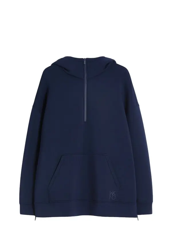 Max Mara High-neck Half-zip Hoodie - Navy Blue
