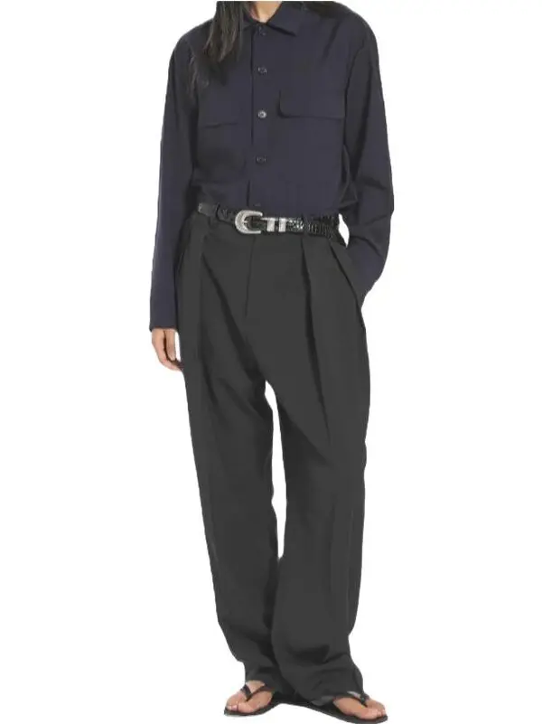 Barena Venezia Tailored Pleated Trousers With Belt Loops - Black