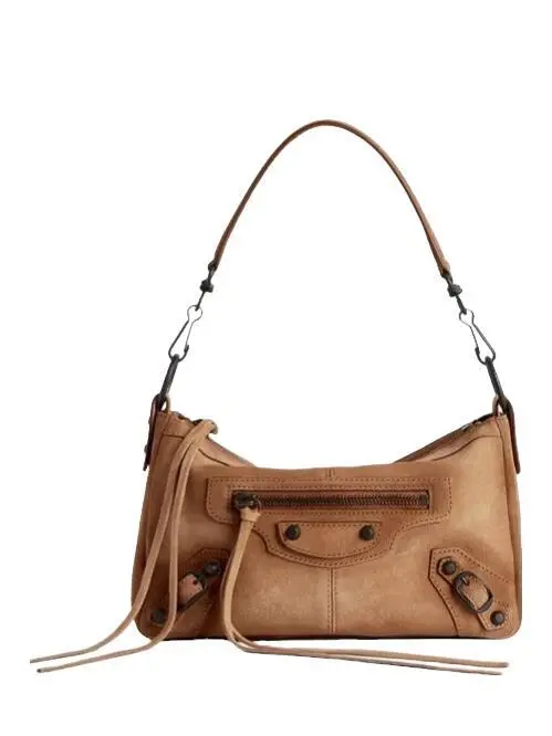Balenciaga Le City Moto Mini Shoulder Bag - Camel