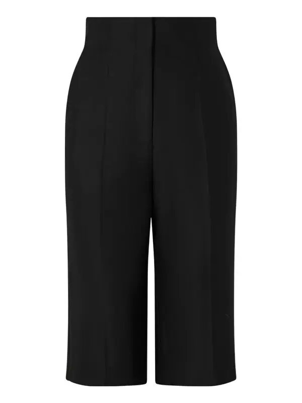 Khaite Raelle Wool Silk Blend Knee Length Shorts - Black